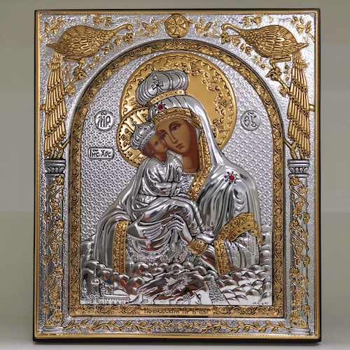 Virgin Mary Three-handed Silver Christian Orthodox Icon / - Etsy