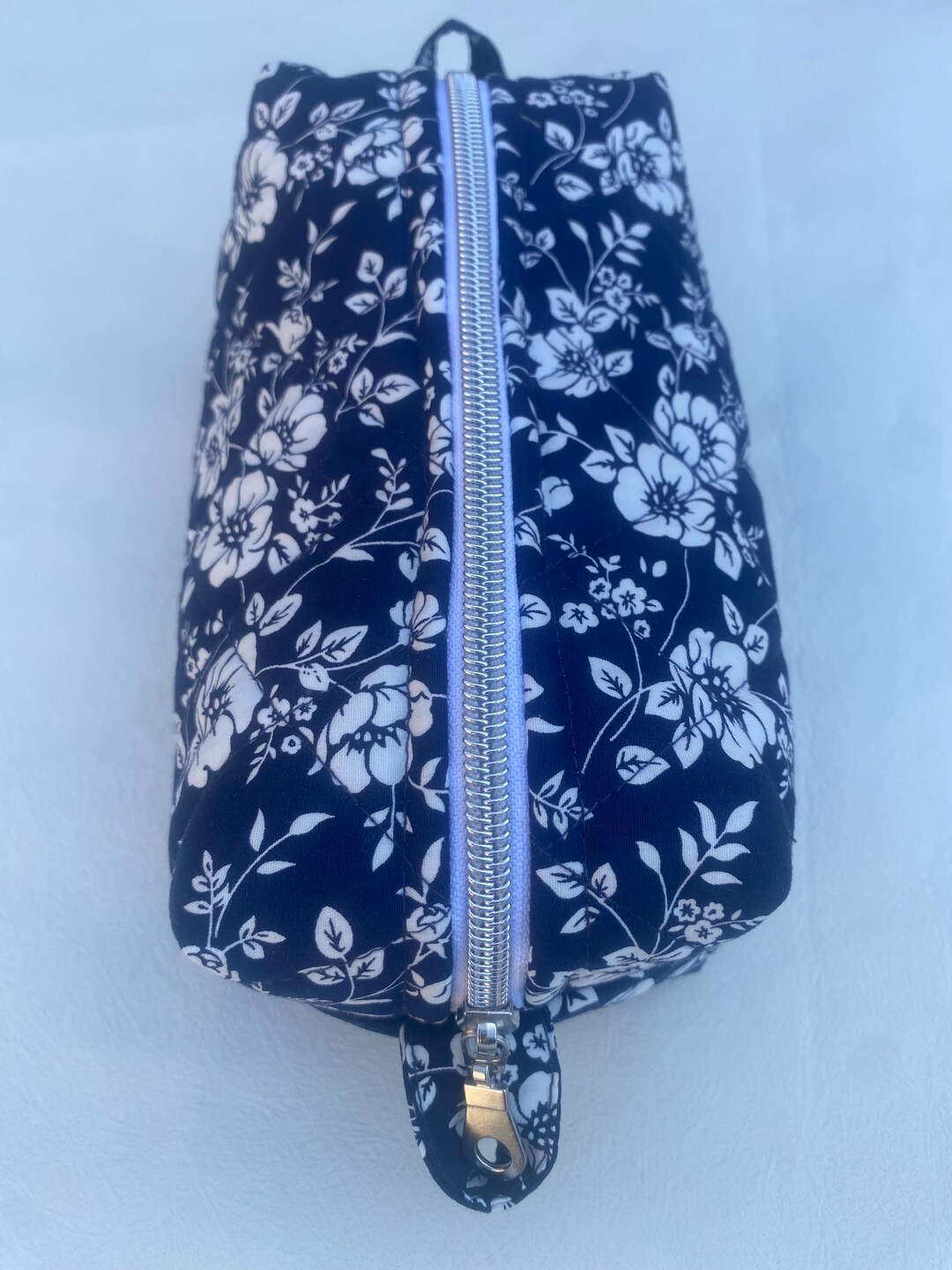 Navy Blue Floral Pencil Pouch- Pencil Case-multi-function Organiser ...