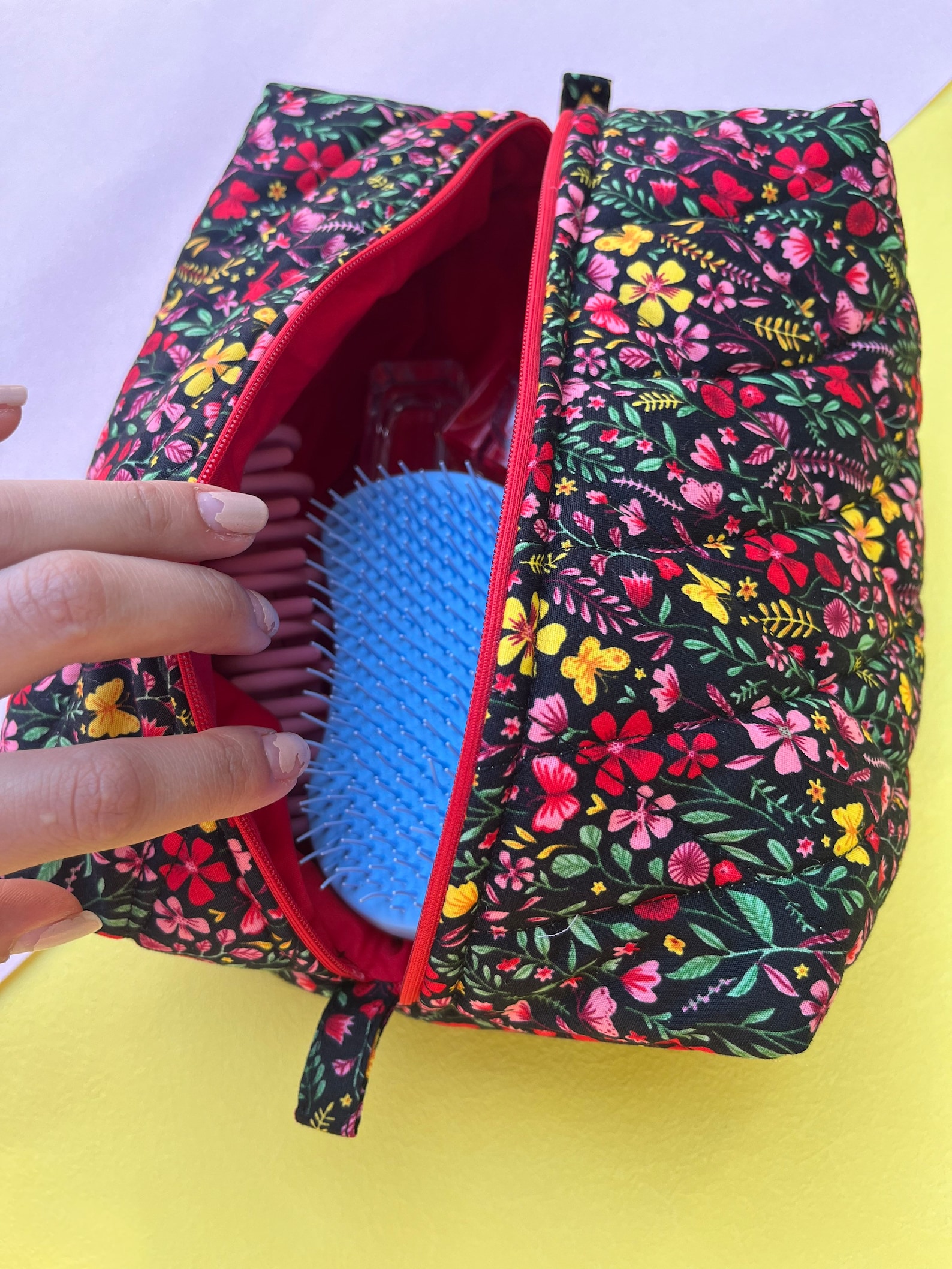 Quilted Make up Bag in Cute Floral Patterns Large Toiletries - Etsy