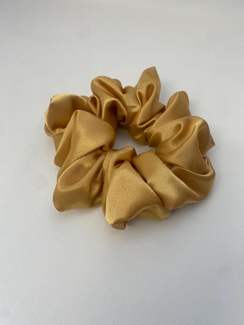 Satin Giant Scrunchie in an Satin Light Gold Colour - Great for Thick ...