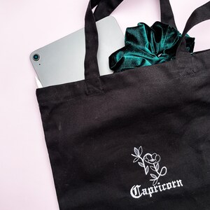 Black Zodiac Tote Bag With an Inner Pocket to Store Keys or Phone ...