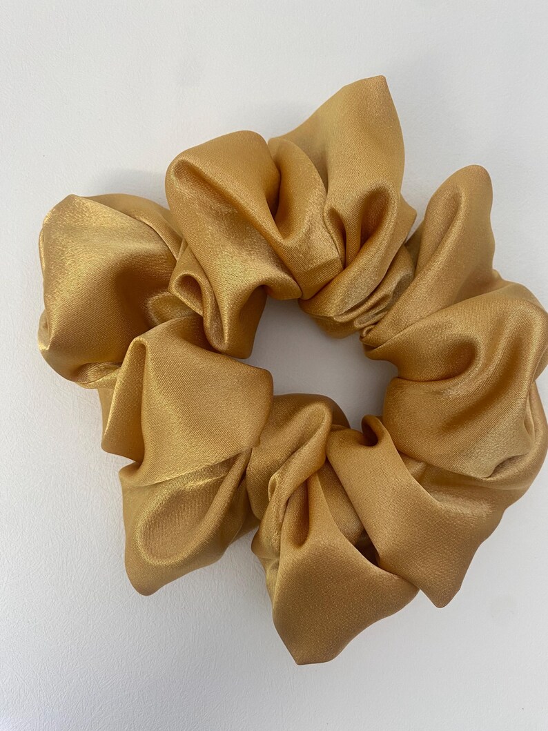 Satin Giant Scrunchie in an Satin Light Gold Colour - Great for Thick ...