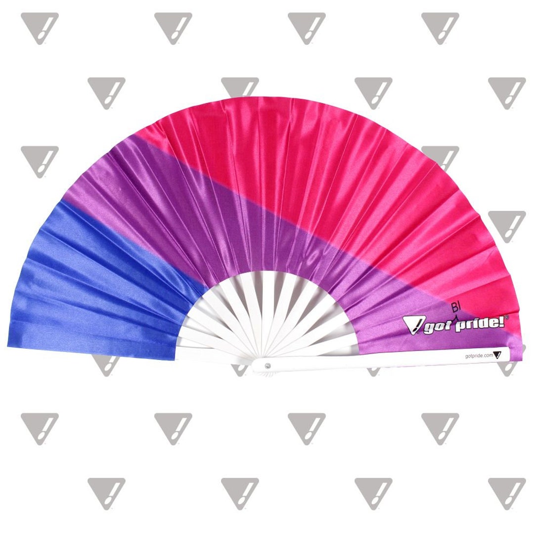 Bi-sexual Pride Flag Large EDM Folding Rave Bamboo Hand Fan for Music ...