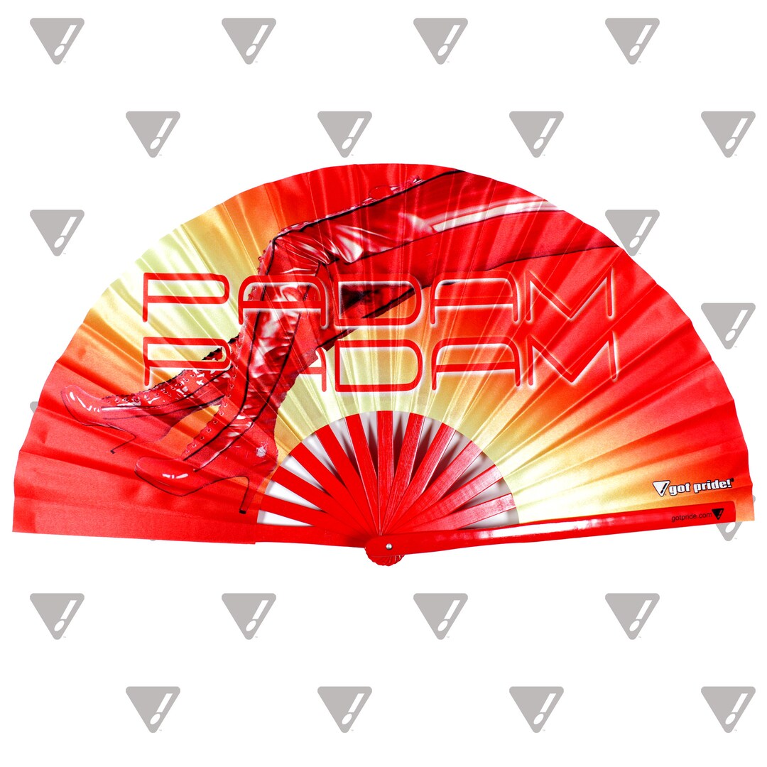 PADAM Red Boots Large Bamboo Folding Hand Fan Clack Fan for Raves ...
