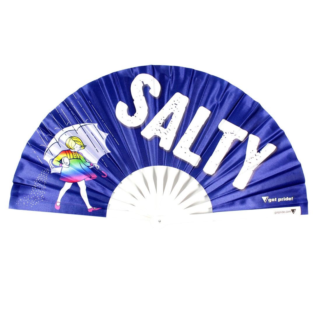 Salty Large Bamboo Folding Clack Hand Fan for Raves, Festivals, Parties ...