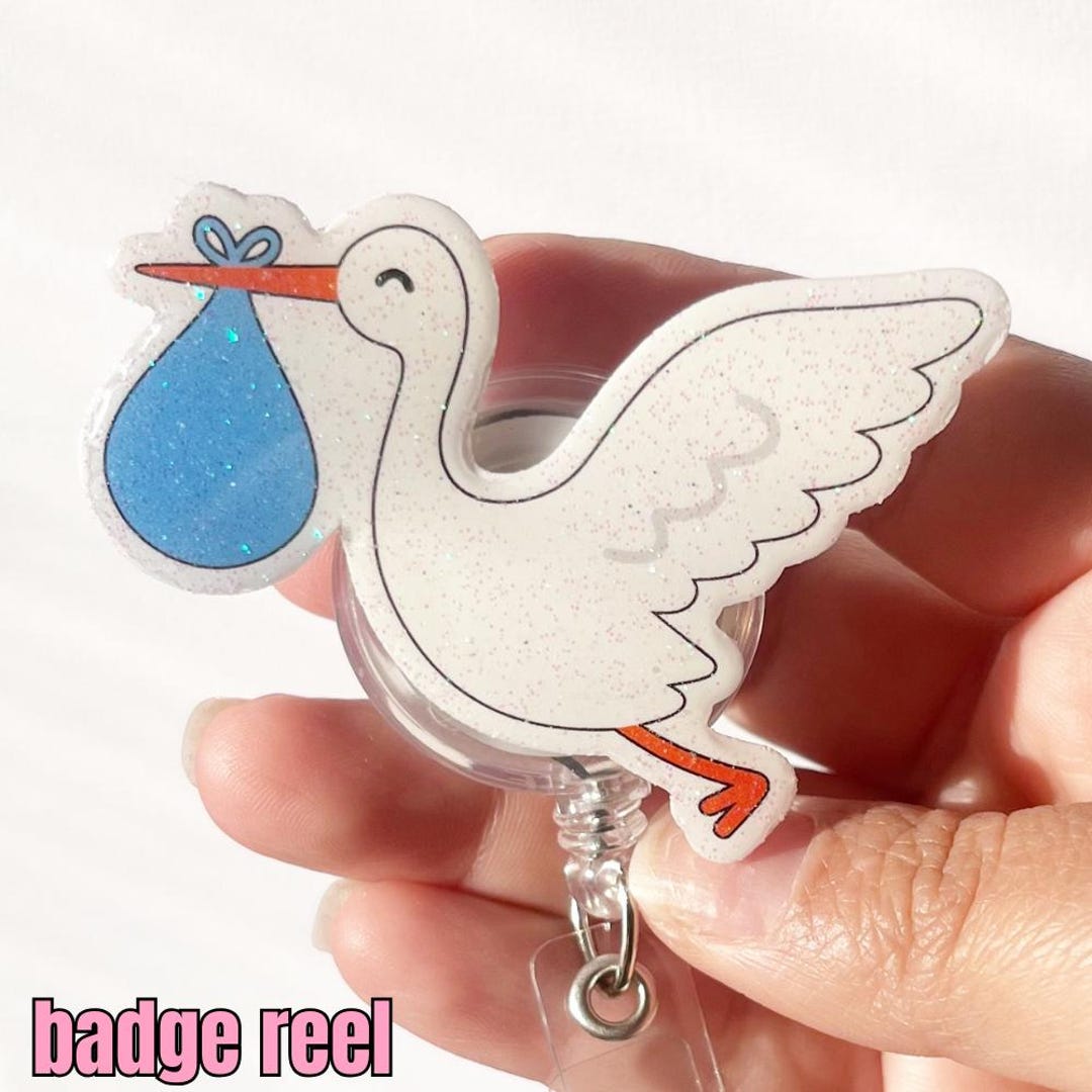 Labor and Delivery Nurse Badge Reel, Stork Badge Reel - Etsy