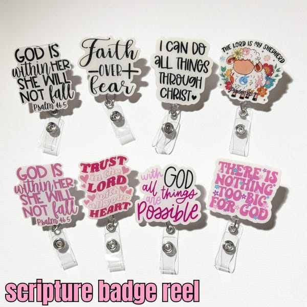 Bible Verse Badge Reel - Etsy