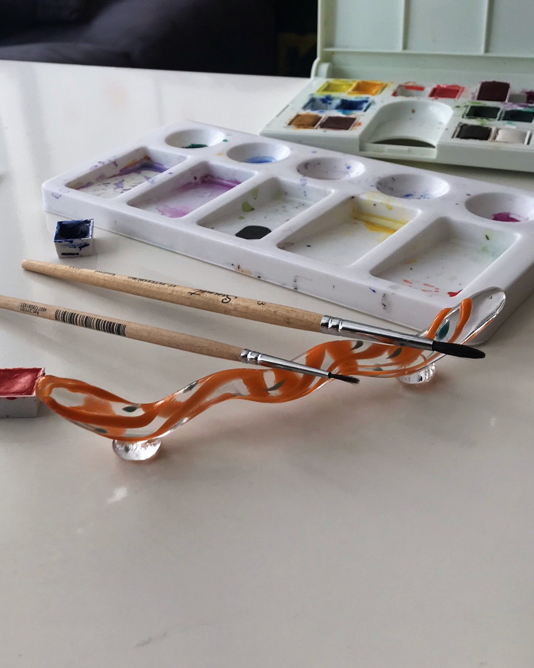 Paint Brush Holder, Watercolor Brush Rest, Calligraphy Tool, Gift for ...