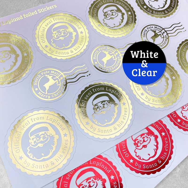 Santa Stickers - Etsy