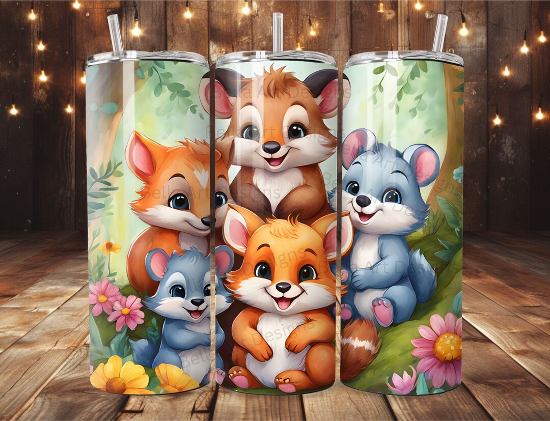 Forest Animals Sublimation Tumbler Wrap 20 Oz Tumbler PNG Animal Design ...