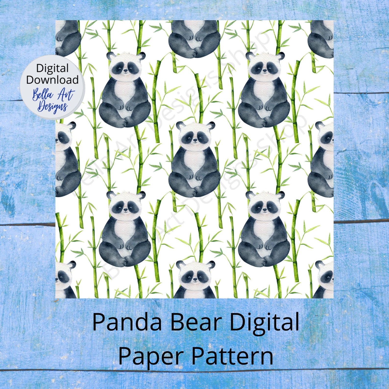 Panda Bear Digital Paper Pattern Scrapbook Craft Papper - Etsy