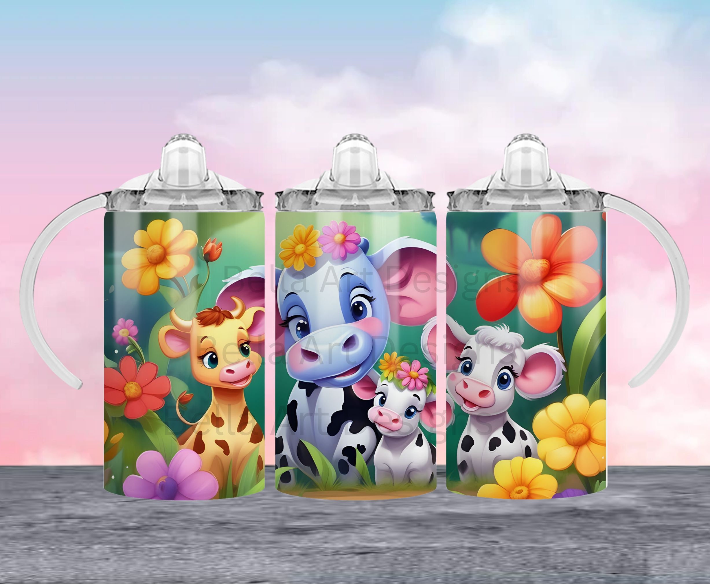 Cute Baby Cows 12 Oz Kids Sippy Cup Fliptop Tumbler Wrap 12 Oz - Etsy