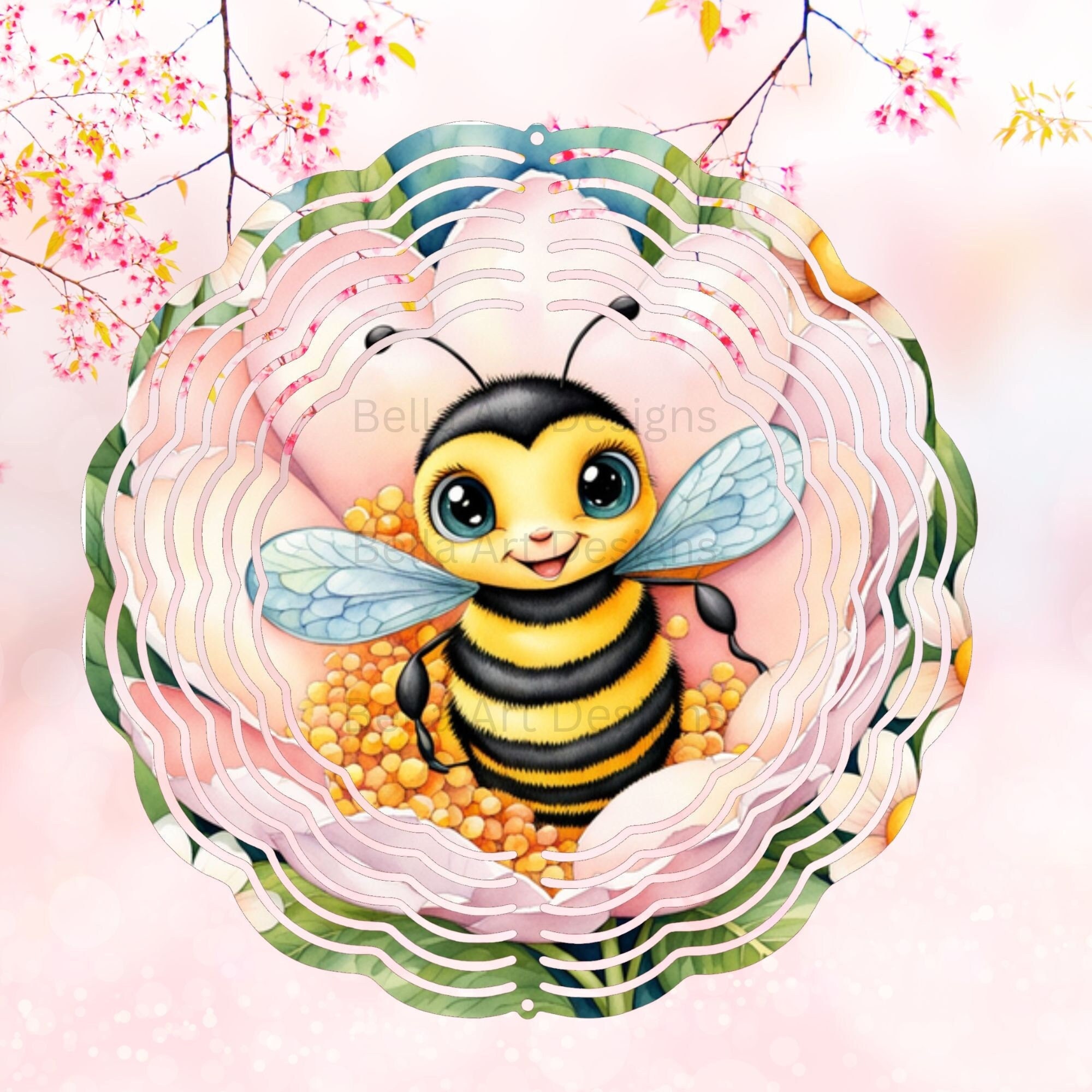 Bumble Bee Wind Spinner Sublimation Design Colorful Bumble Bee Wind ...