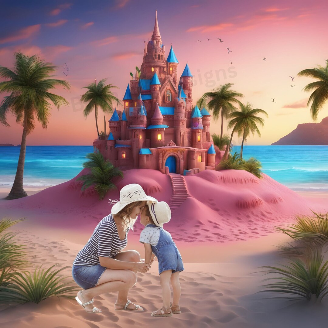 Fantasy Sand Castle Photo Backdrop Digital Background - Etsy