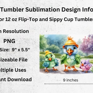 Cute Cartoon Birds 12 Oz Kids Sippy Cup Fliptop Tumbler Wrap 12 Oz ...