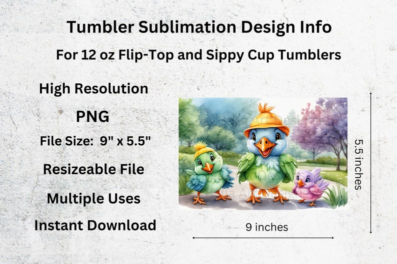 Cute Cartoon Birds 12 Oz Kids Sippy Cup Fliptop Tumbler Wrap - Etsy