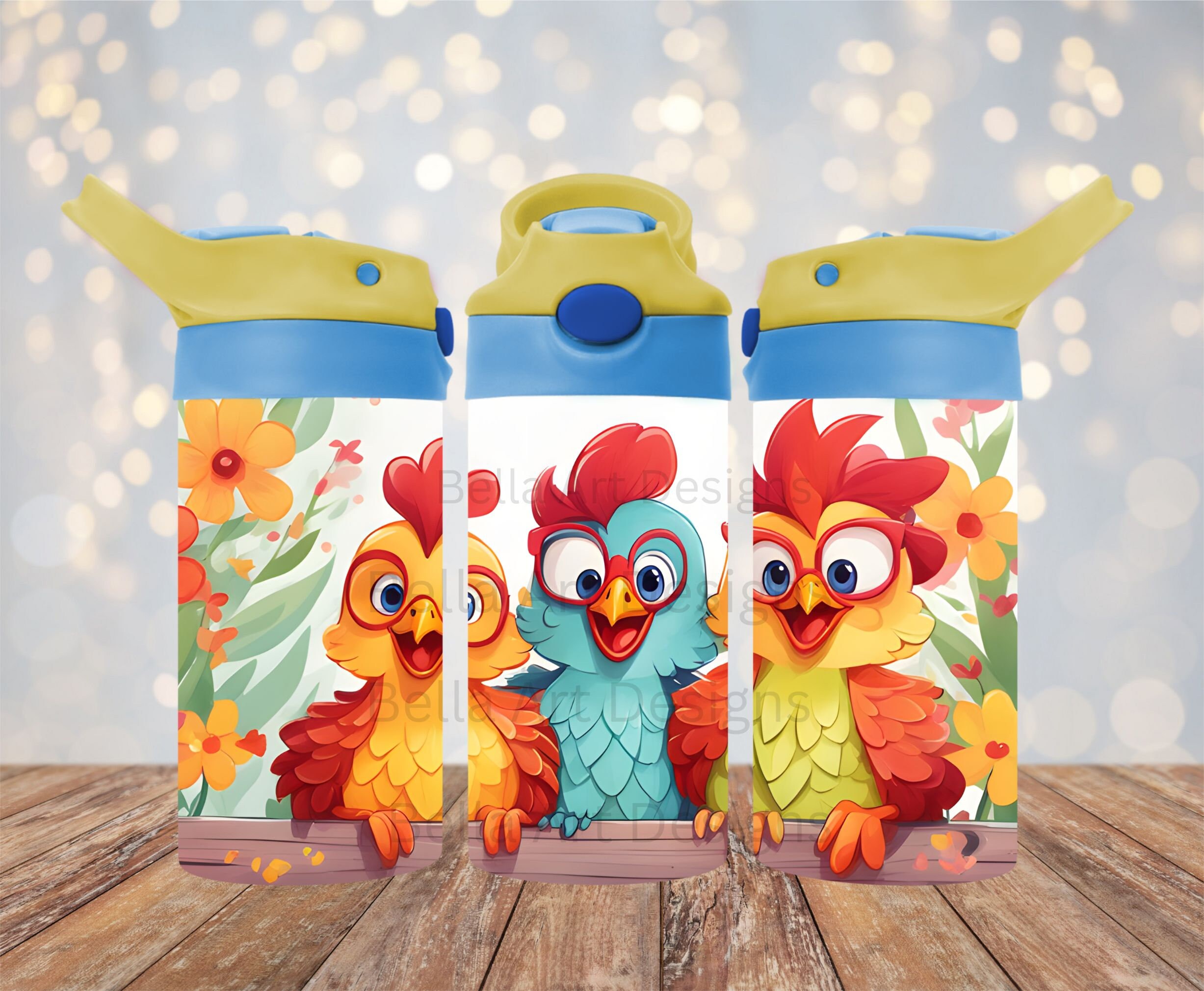 Cute Baby Chickens 12 Oz Kids Fliptop Sippy Cup Tumbler Wrap 12 Oz ...