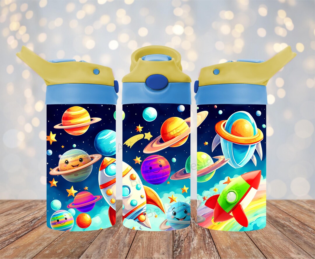 Outer Space Tumbler Wrap 12 Oz Kids Sippy Cup Fliptop Tumbler Wrap PNG ...