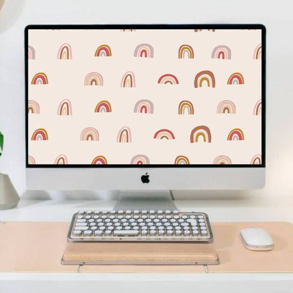 Boho Rainbow Desktop Wallpaper - Etsy