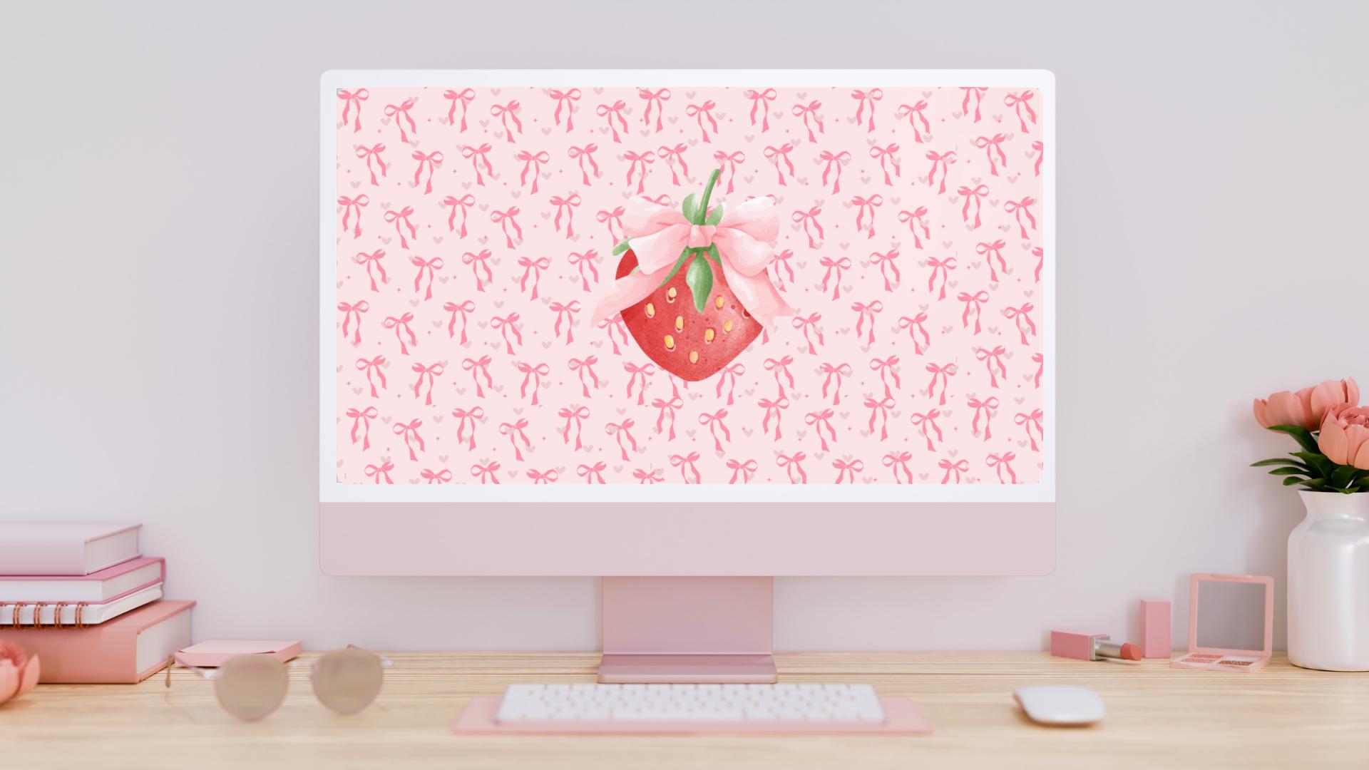 Bow Desktop Wallpaper - Coquette Cutie Computer/pc/macbook/laptop ...