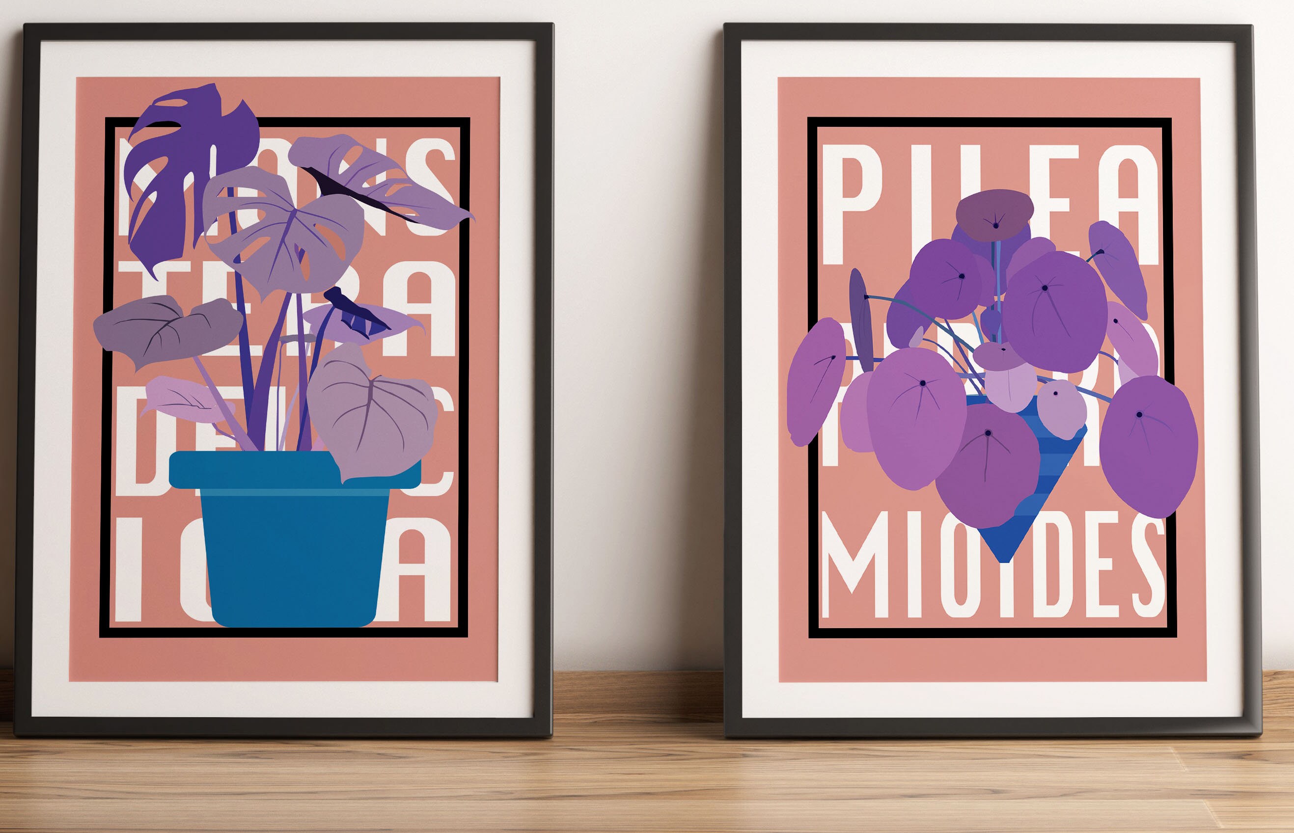 Inverted Plant Posters Prayer Plant/monstera Deliciosa/begonia Maculata ...