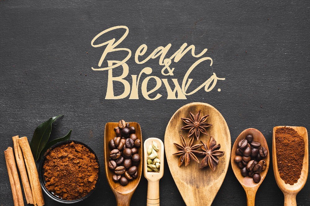 Premade Logo Design Bean & Brew.co Branding Kit for Small Business Semi ...