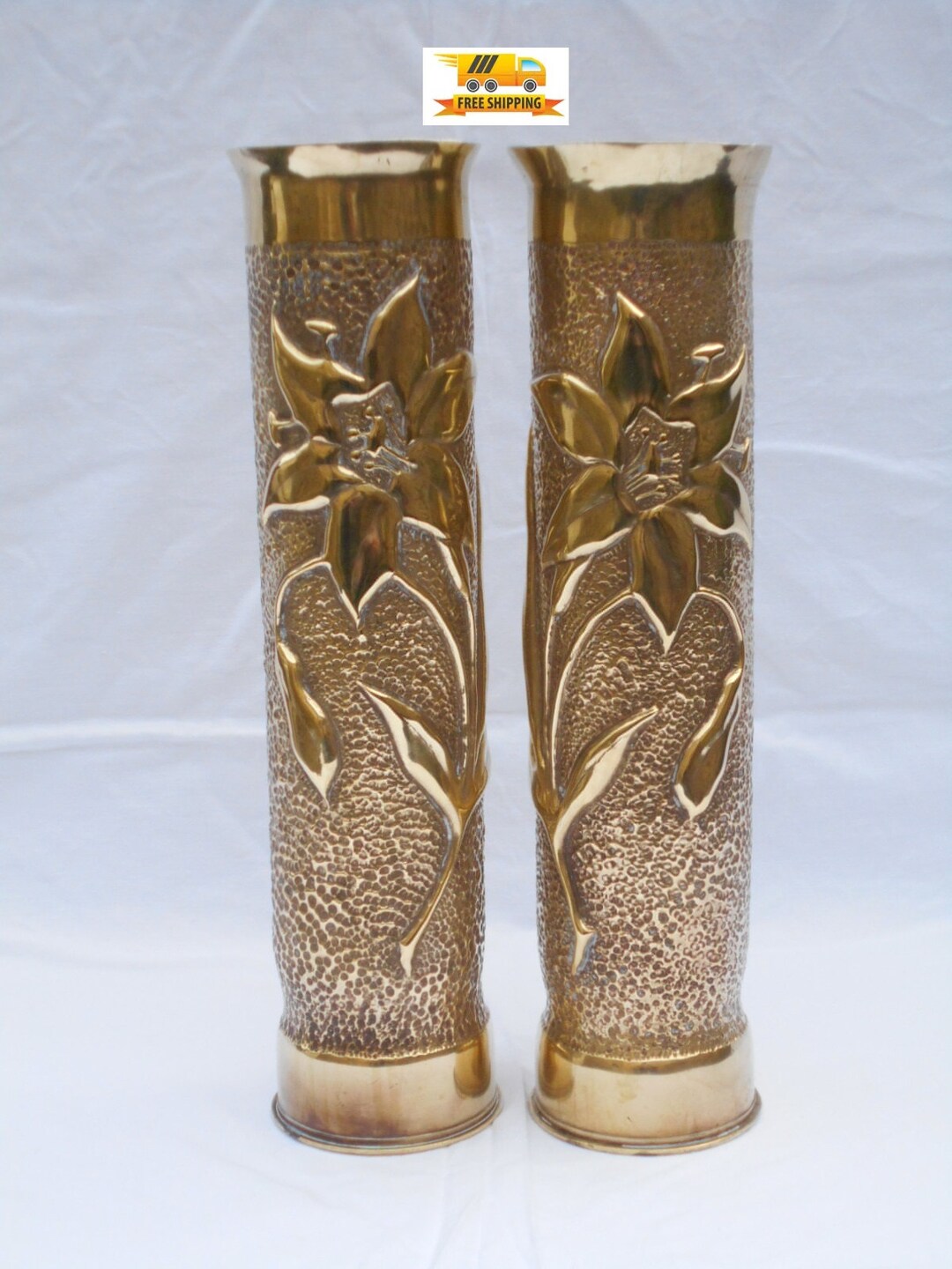 Pair of WW1 Trench Art Brass Artillery Shells Vases Made - Etsy