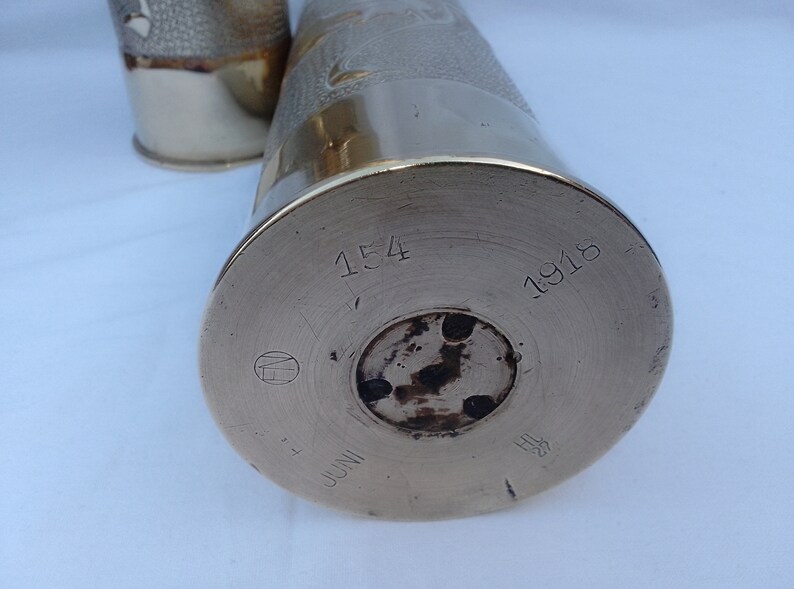 Pair of WW1 Trench Art Brass Artillery Shells Vases Made From 1918 ...
