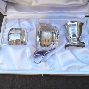 Vintage French Silver Plate Baby Christening Set | Etsy