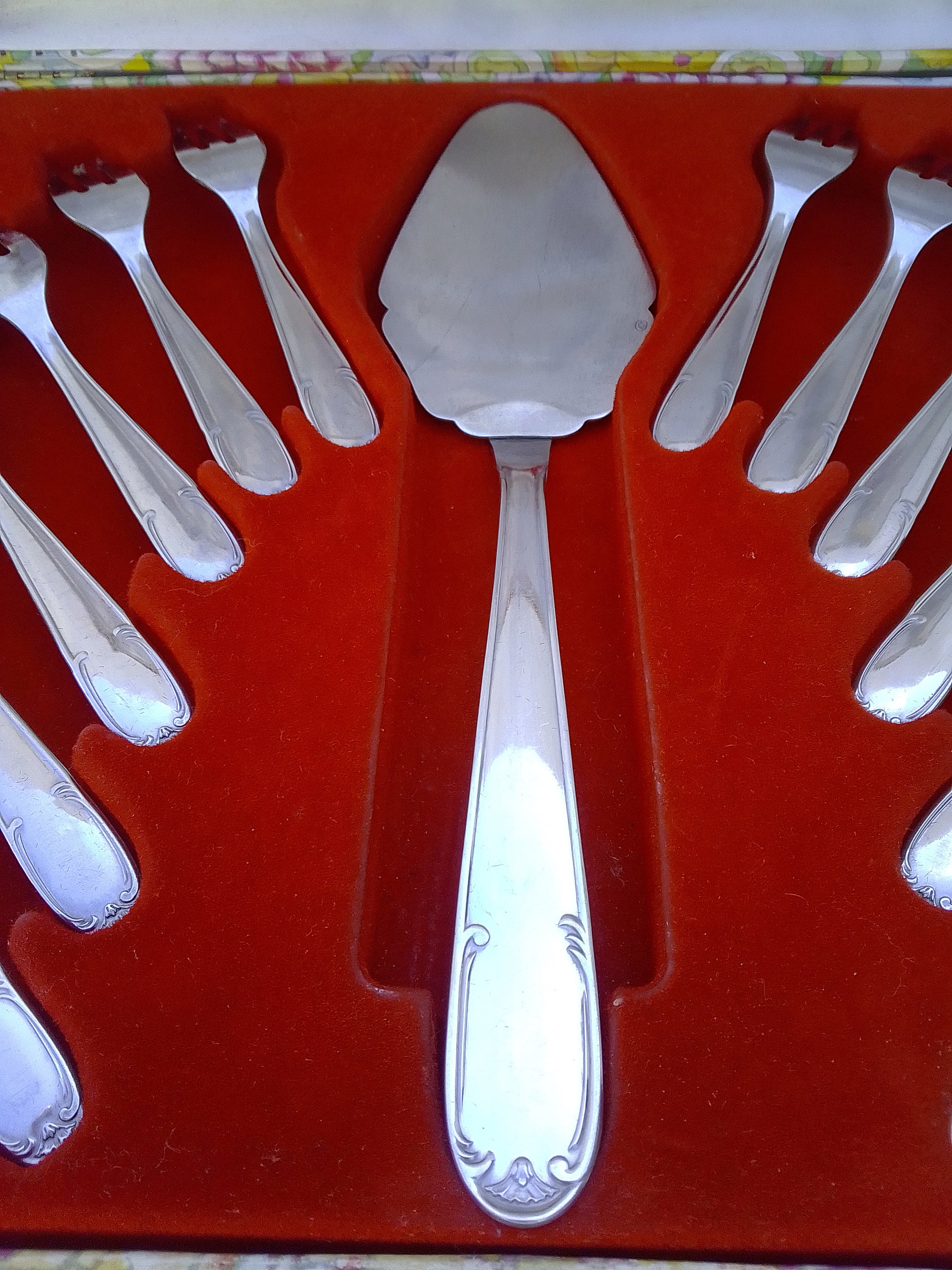 Vintage French Jean Couzon Gateaux/cake Set of 12 Forks and Serving ...