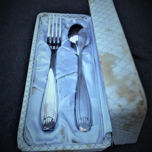 Vintage French Apollo Silver Plate Cutlery/Christening Set | Etsy