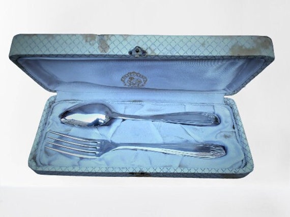 Vintage French Apollo Silver Plate Cutlery/christening Set - Etsy