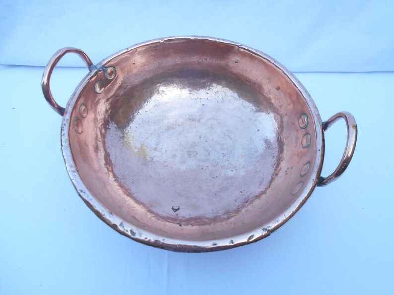 Antique French Copper Bowl Pan - Etsy