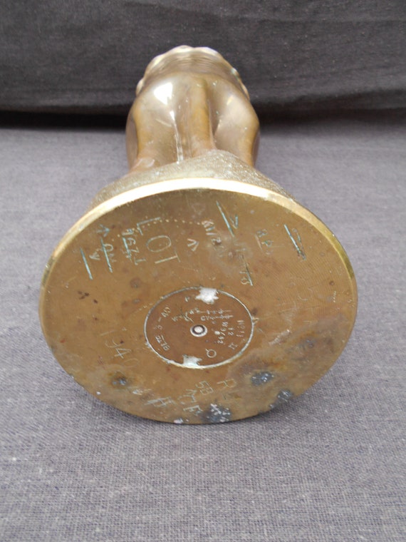 Memorabilia WW2 Trench Art Brass Vase Made from 25 PR II British ...