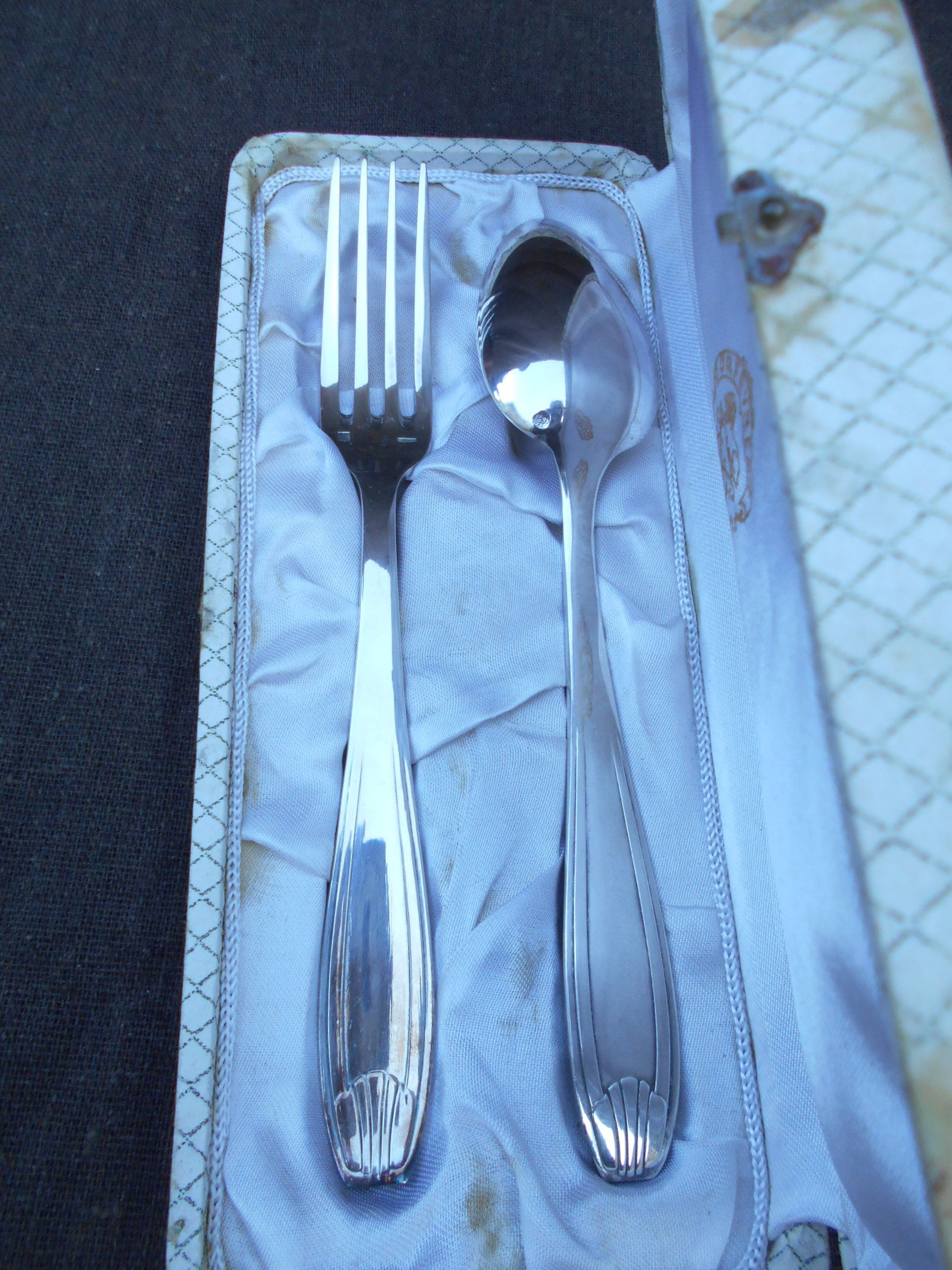 Vintage French Apollo Silver Plate Cutlery/Christening Set | Etsy