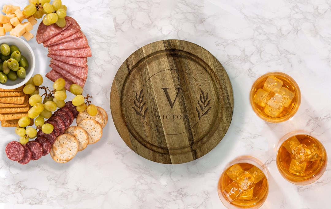 Round Charcuterie Board, Engraved Charcuterie Board, Charcuterie Board ...