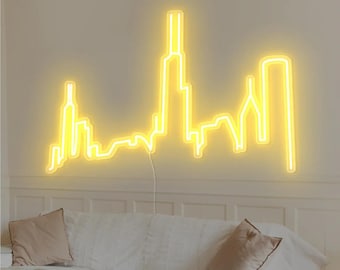 42 LED Lighted New York City Skyline Wall Art Lighted - Etsy