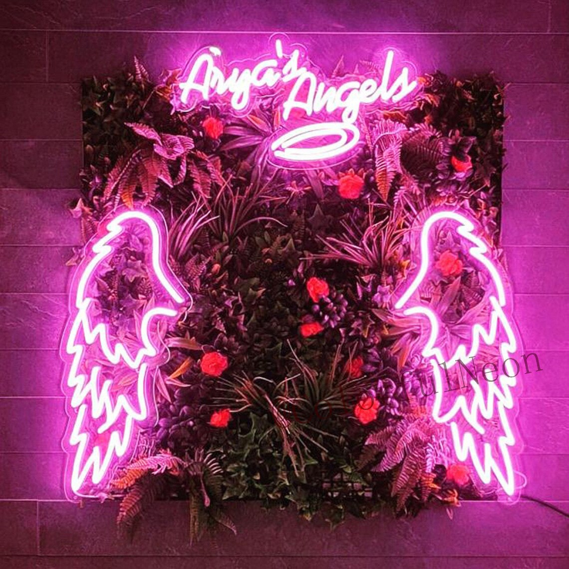 Angel Wings Neon Sign Customized Wallcustom Neon Sign Neon - Etsy