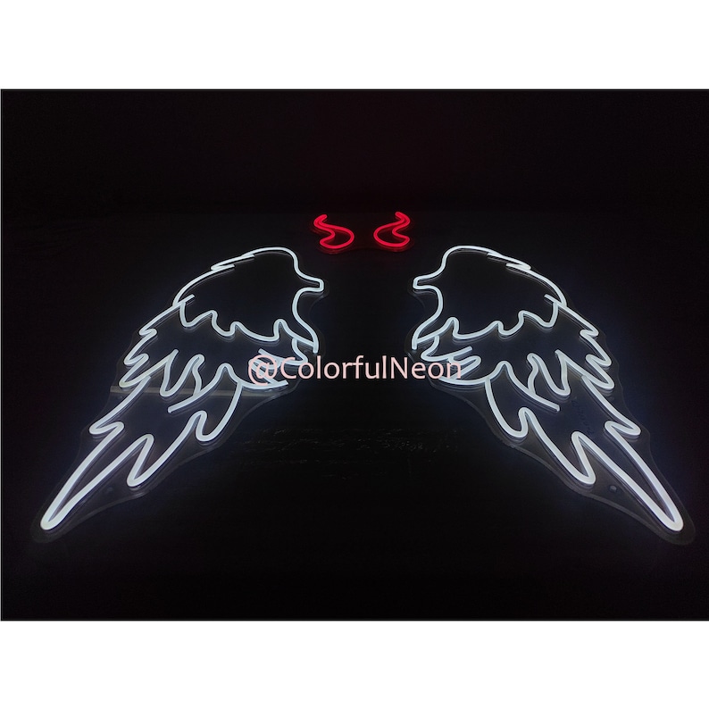 Devil Horns Wings Neon Sign Customized Custom Neon Sign - Etsy