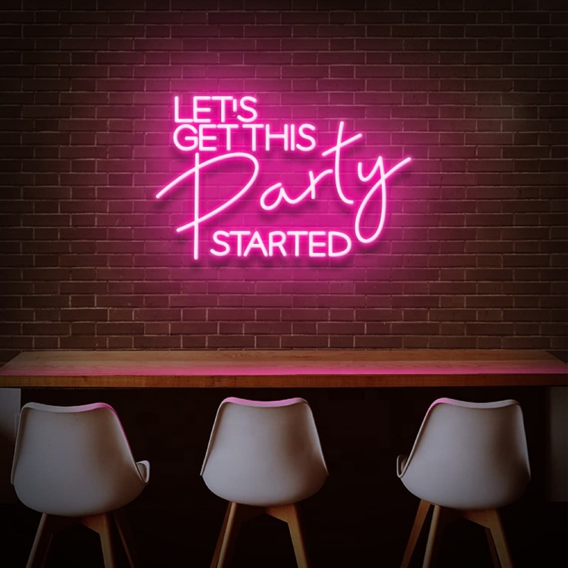 Let's Get This Party Started Neon Sign Flex Text Neon | Etsy