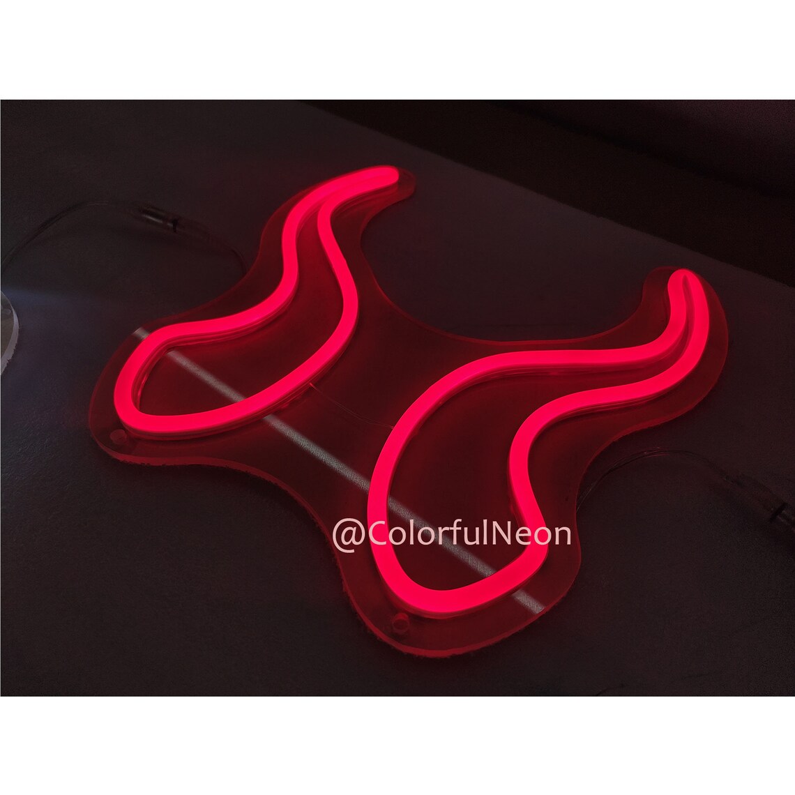 Devil Horns Wings Neon Sign Customized Custom Neon Sign - Etsy