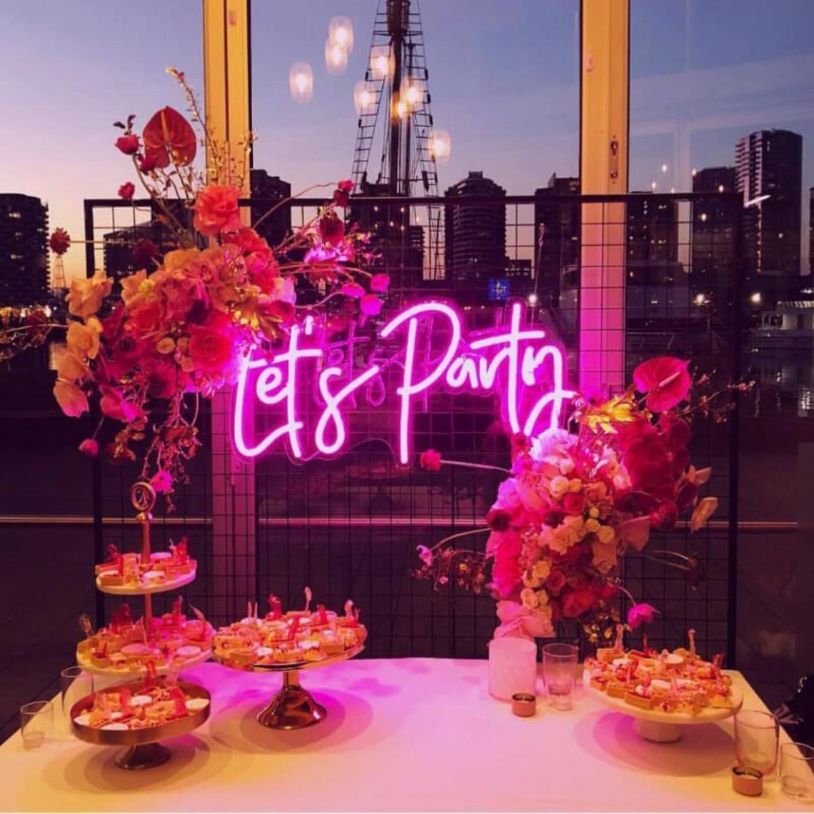 Let's Party Neon Sign custom Neon Sign for House Neon | Etsy