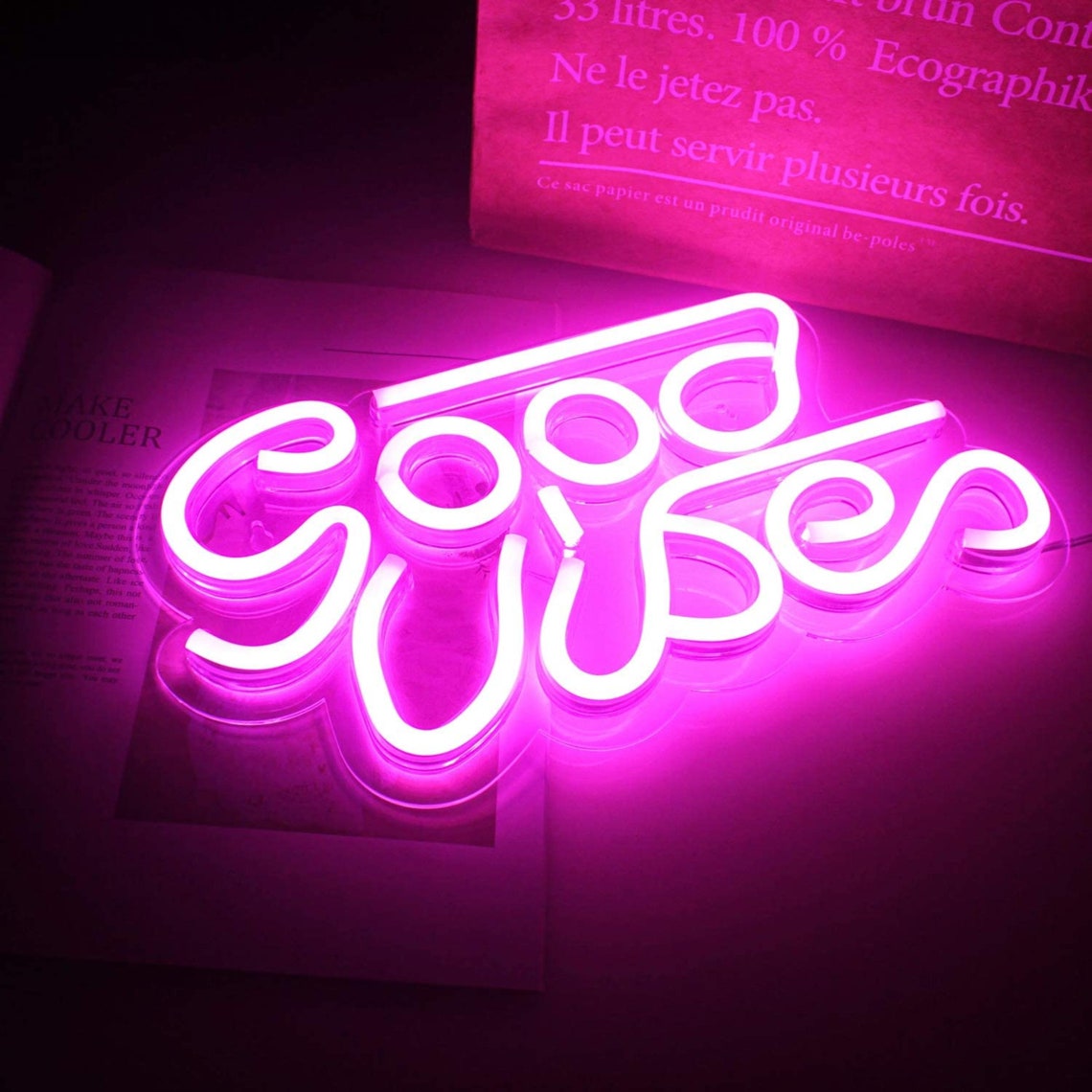 Good Vibes Neon Sign Flex Led Neon Light Sign Custom Led Neon - Etsy