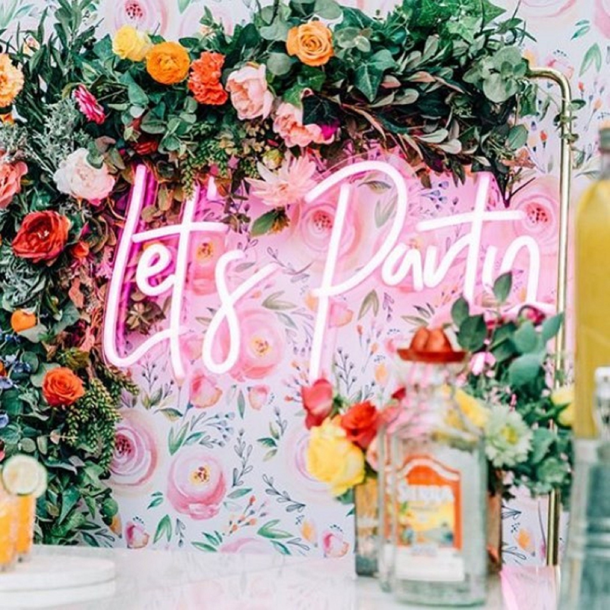 Let's party neon sign Custom Neon Sign for house neon | Etsy
