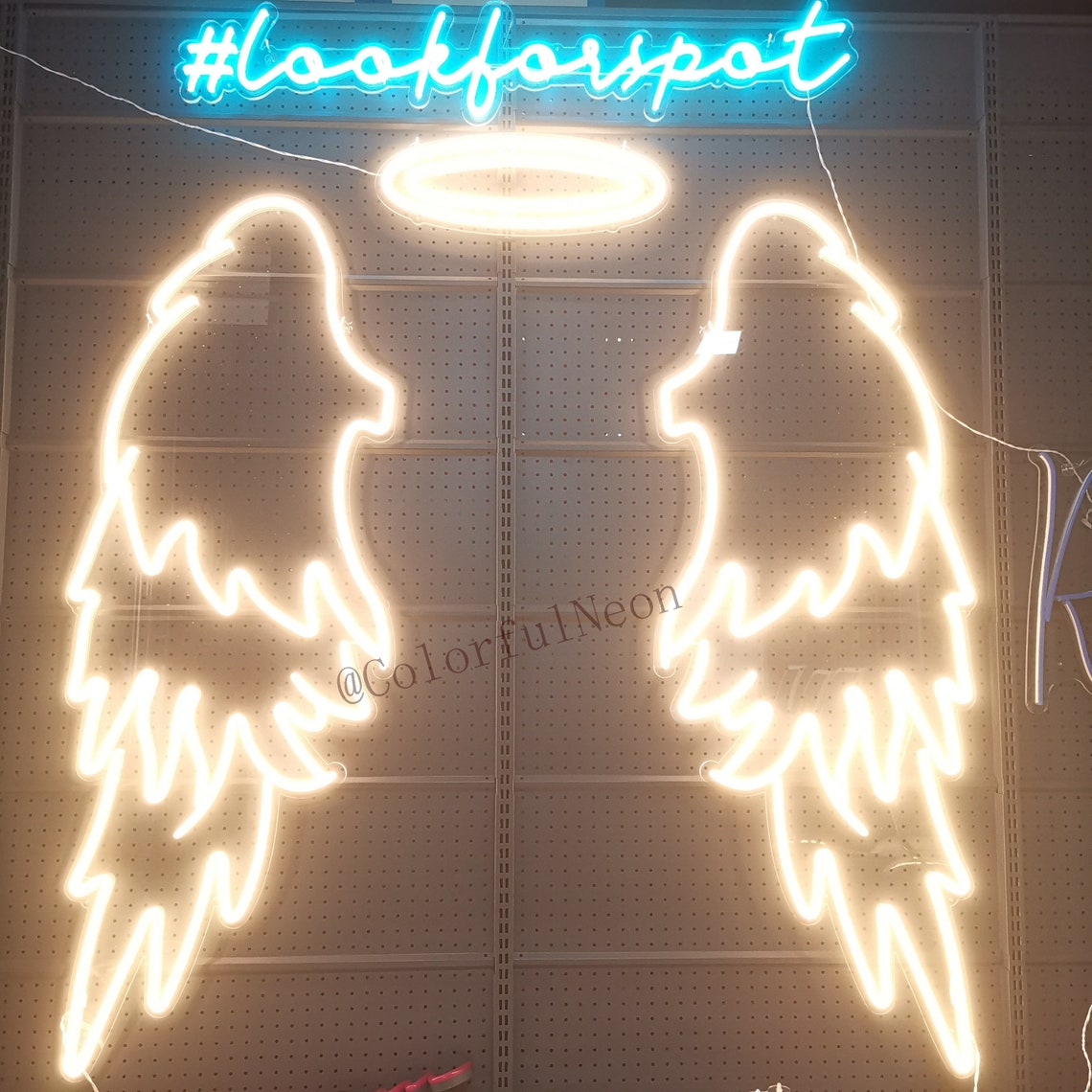 Angel Wings and Halo Neon Sign Custom Nimbus Neon Wedding - Etsy