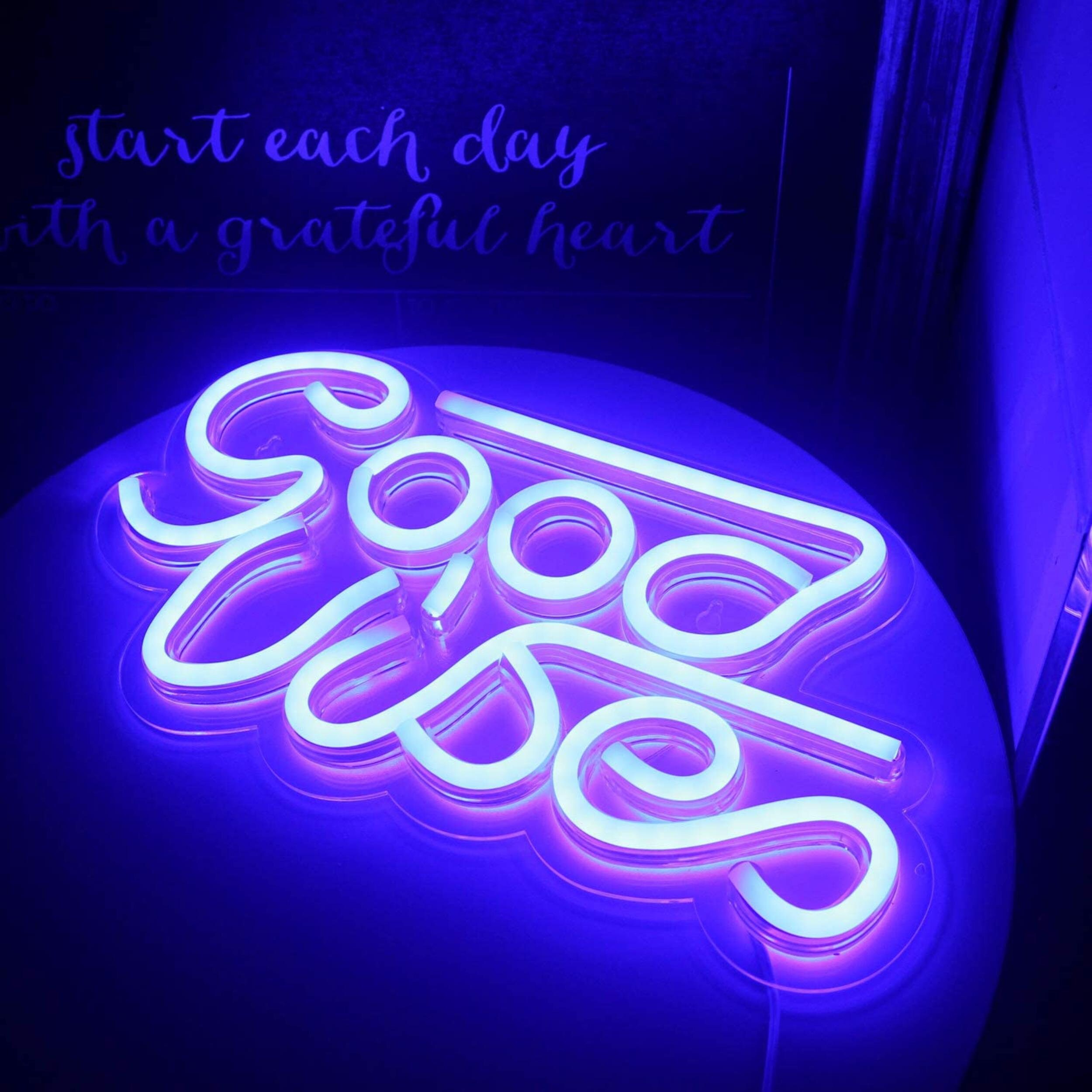 Good Vibes Neon Sign Flex Led Neon Light Sign Custom Led Neon | Etsy