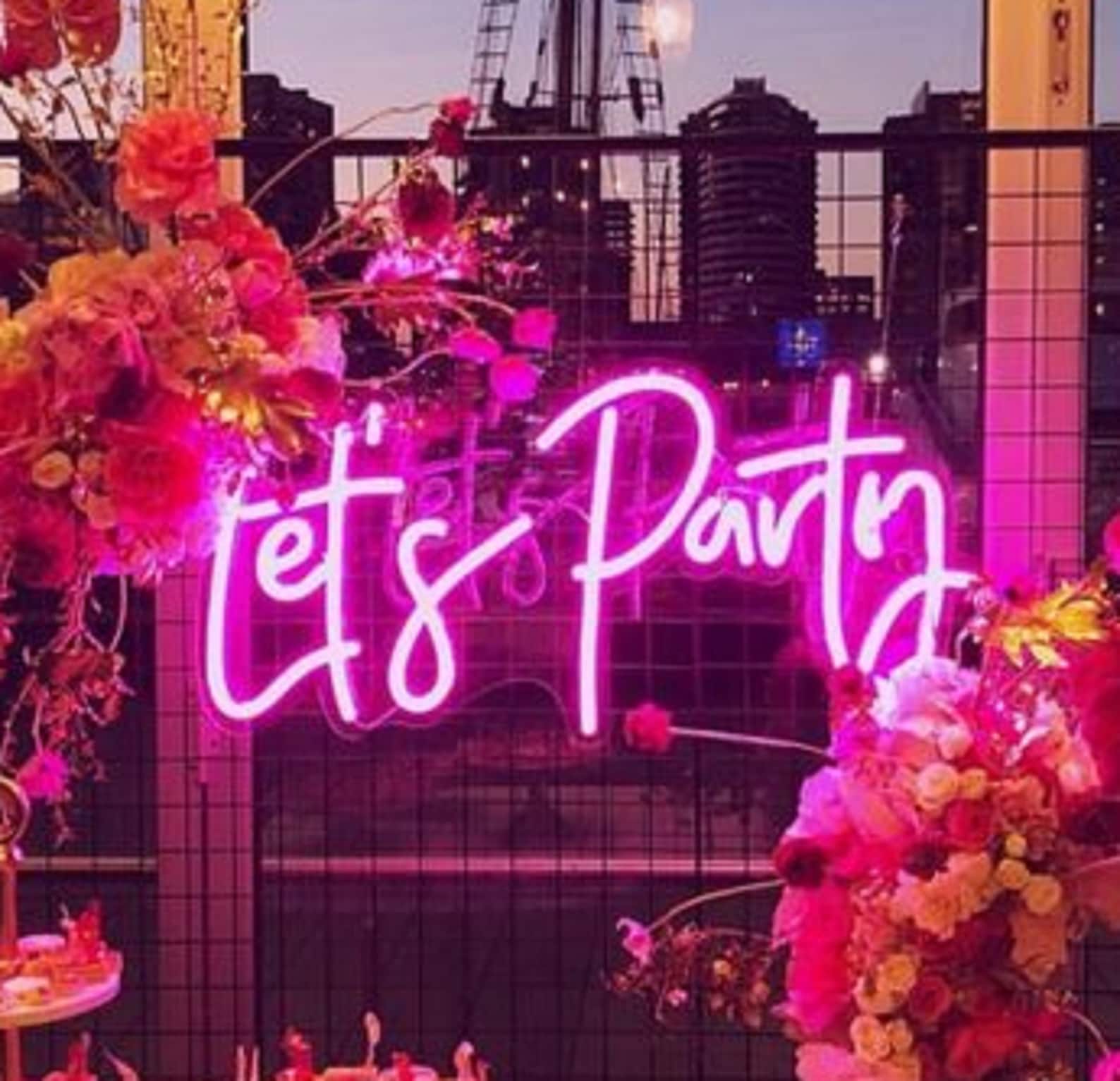 Let's party neon sign Custom Neon Sign for house neon | Etsy