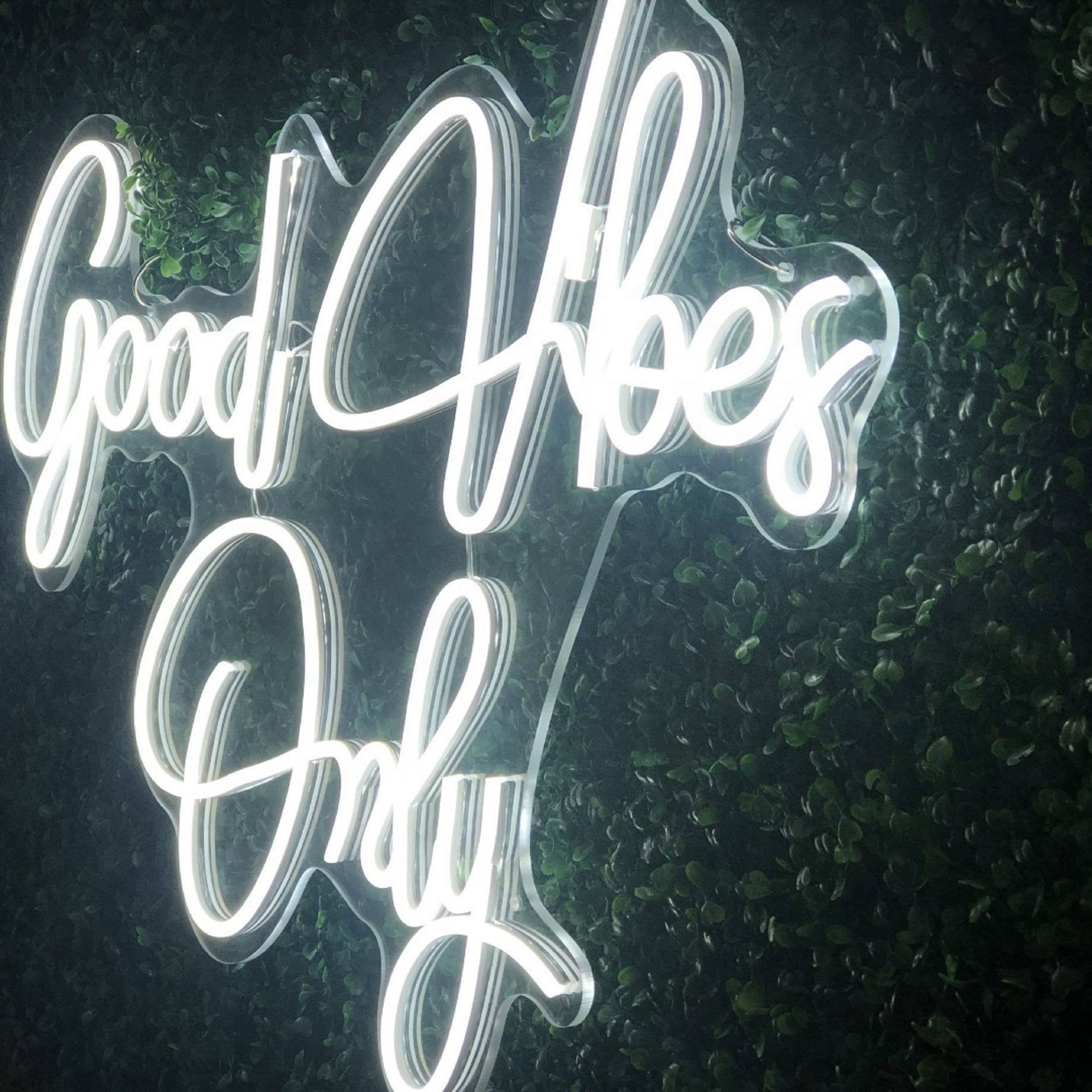 Good Vibes Only Neon Sign Flex Led Neon Light Sign Custom Led - Etsy
