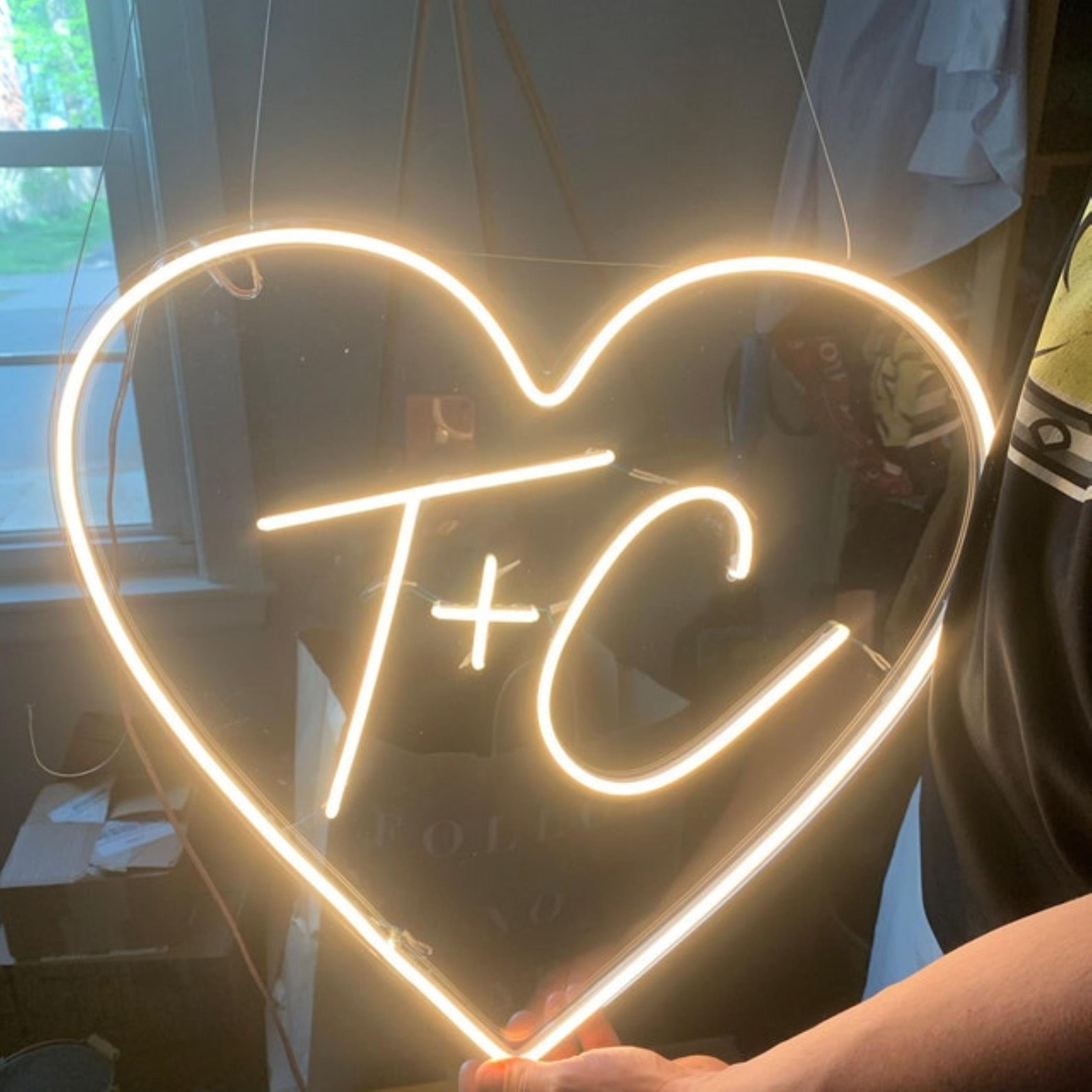 Custom Initials Neon Sign Heart Initials Sign Wedding - Etsy