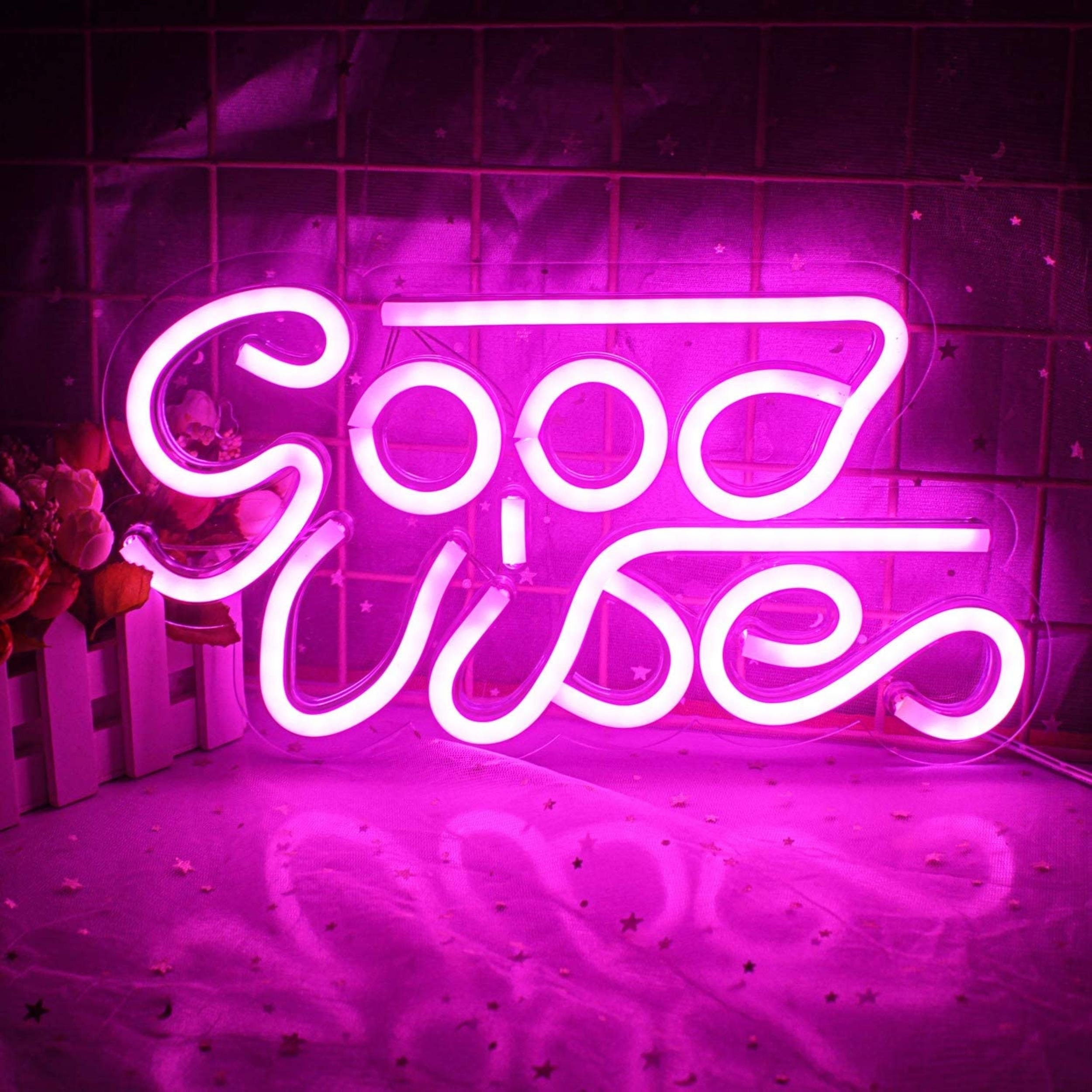 Good Vibes Neon Sign Flex Led Neon Light Sign Custom Led Neon | Etsy